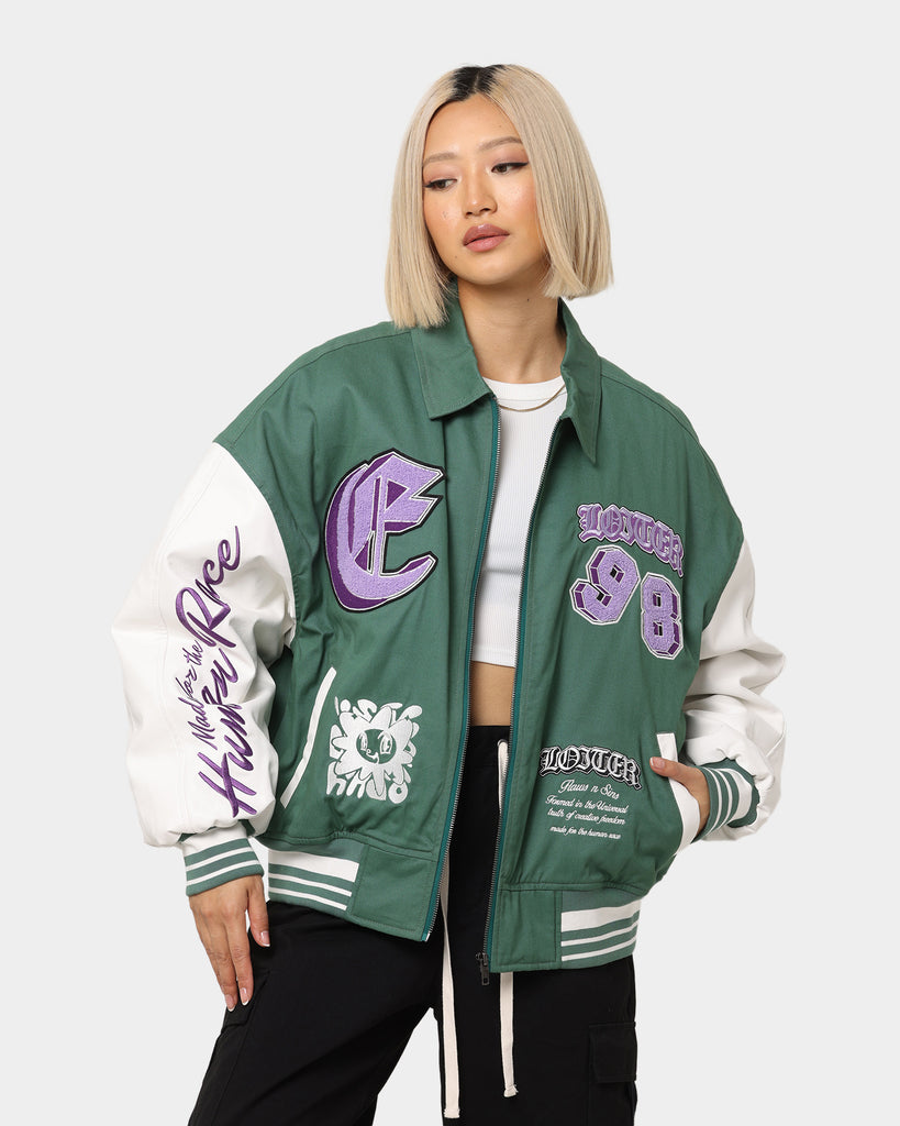 Loiter Ethereal Varsity Jacket Green | Culture Kings NZ