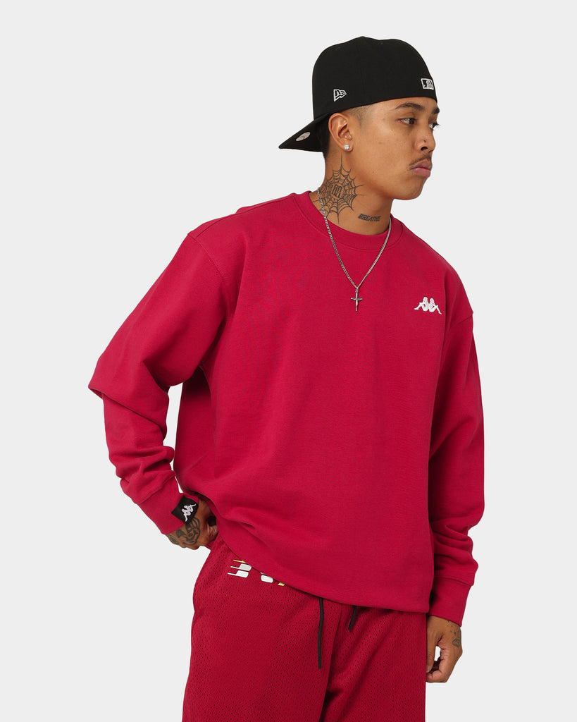 Kappa Authentic Steve Crewneck Red Persian/White | Culture Kings NZ