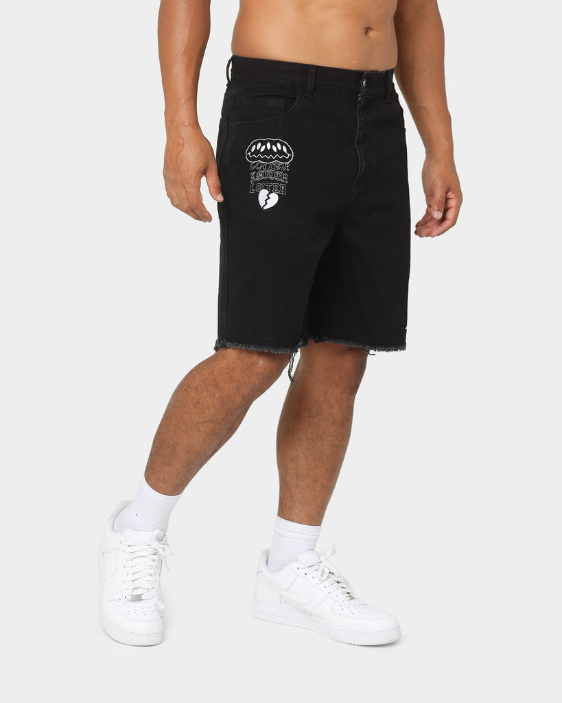 Loiter Freedom Skate Denim Shorts Black | Culture Kings NZ