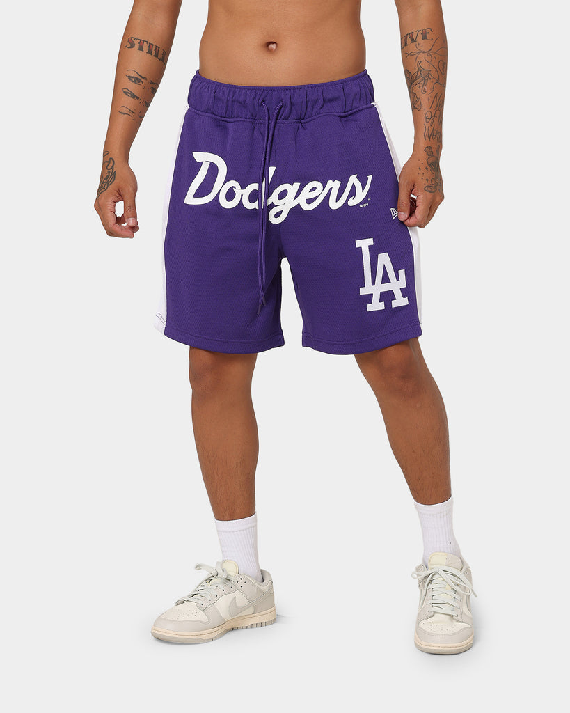 New Era Los Angeles Dodgers Basketball Shorts Purple | Culture Kings NZ